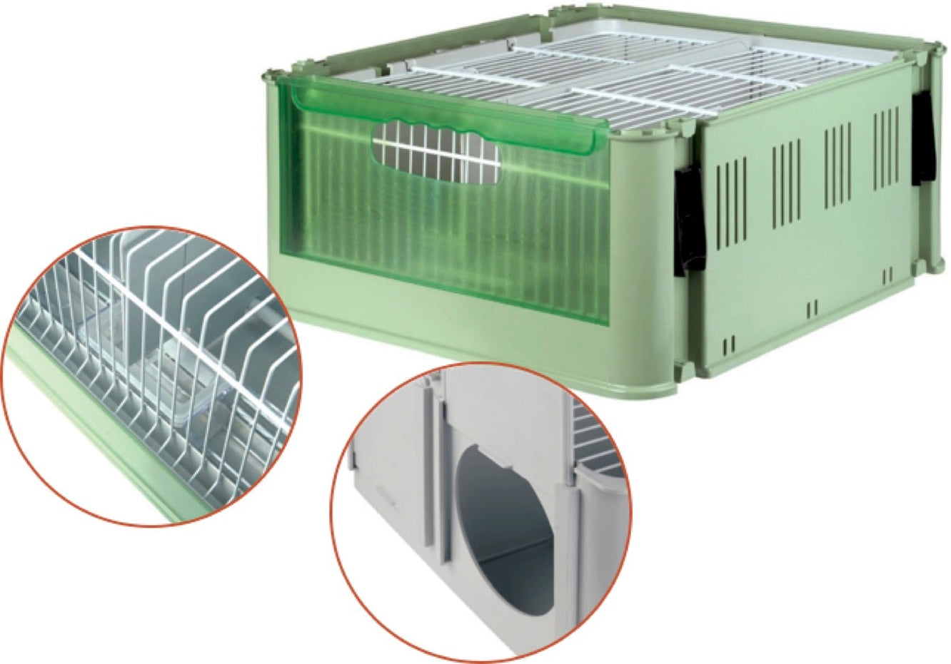 2GR Tino Transport Cage with Fixed Grill and Internal Feeder Art. 201 ...
